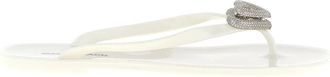 Mach & Mach Mach & Mach, Femme, Chaussures, Blanc, Taille: 35 EU Double Heart Rubber Thong Flip Flops