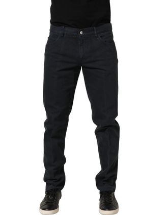 Dolce & Gabbana Black Cotton Mid Waist Skinny Men Denim Jeans Clothing