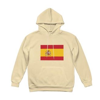 Generic Sweatshirt Espagne Doublure Polaire Espagne Drapeau Lettres Graphiques Pull Col Rond Manches Longues Coupe Ample Sweat V&ecirc;tewoments Plusieurs Couleurs 