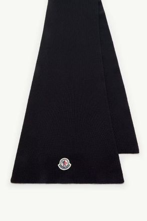Moncler Ribbed Wool Scarf - Black