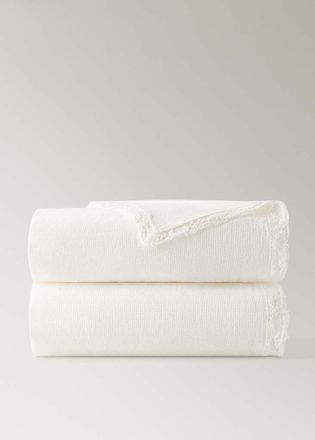 Mango &Eacute;dredon berceau 100 % coton dentelle blanc cass&eacute; - Home - 55x85cm - MANGO HOME