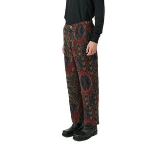 Soulland Homme, Pantalons, Brun, Taille: L/Xl Pantalon Rouge Multi Fadi avec Motif Jacquard Unique