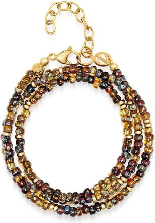 Nialaya Homme, Accessoires, Jaune, Taille: 2XL Miyuki Wrap Bracelet