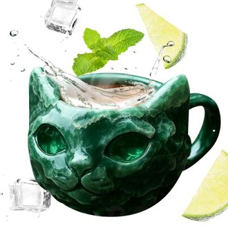 Generico Kaffeetasse aus Mineral in Katzenform - einzigartige dekorative elegante Teetasse, k&uuml;nstlerische Teetasse, elegante Heimdekoration | Besonderer Genuss