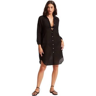 Seafolly Damen Hemd Longshore Cover Up