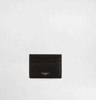 Dolce & Gabbana Woven Plong&eacute; Calfskin Card Holder - Mann Geldb&ouml;rsen Und Kleinlederwaren Schwarz Onesize