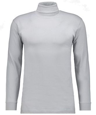 Ragman Herren Basic Rollkragenshirt Langarm Silber-024, XXL