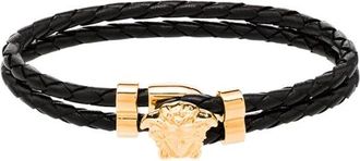 Versace Homme, Accessoires, Noir, Taille: ONE Size La Medusa Leather Bracelet