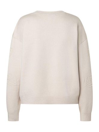 More & More Rundhalspullover stylisher Feinstrickpullover, Pailletten