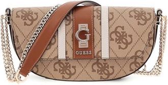 Guess sac à épaule bandoulière Erenia Convertible Crossbody Flap Latte Logo marron clair