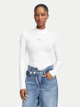 Guess Bluse W6BP06 K5471 Wei&szlig; Slim Fit