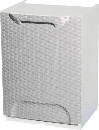 Dmora Rattan Effekt Polypropylen Rattan Schublade, mehrzweck modulare Kasten, 100% Made in Italy, 34x29h47 cm, hellgraue Farbe - Dmora