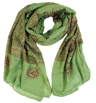 Guru Shop Dünnes Baba Tuch, Benares Lunghi - Grün, Herren/Damen, Synthetisch