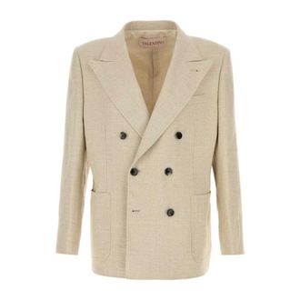 Valentino Garavani Homme, Vestes, Beige, Taille: L Giacca Doppiopetto