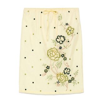 Kenzo Peonies Bestickter gerader Midi-Rock - - Skirts - Damen - Beige - M