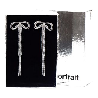 Self Portrait Boucles doreilles Double avec Cristaux - Femme - Accessoires - Blanc - Taille: ONE Size