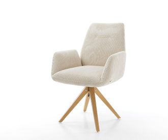 DELIFE Esszimmerstuhl Zoa-Flex Cord Beige Holzgestell kantig Natur Taschenfederkern, Esszimmerst&uuml;hle