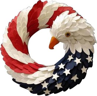 Cabilock 1 St&uuml;ck Patriotischer Adlerkranz Dekorative T&uuml;rkranz f&uuml;r Partys Feiertagsfeiern und Heimdekoration Geeignet f&uuml;r Drinnen und Drau&szlig;en Kleine