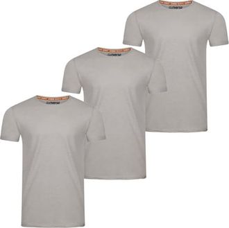 Riverso RIVLenny Lot de 3 t-Shirts Basiques pour Homme à col Rond Coupe ajustée Manches Courtes Uni Fil flammé 100% Coton, Gris fumé, XXXXXL
