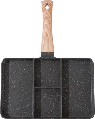 Generic Antihaft-Grillpfanne mit Fächern | Multi-Kammer-Pfanne mit hitzebeständigem Griff | Mini-Crêpes-Pfanne, tragbare Frühstückspfanne, Zubereitungsplatten