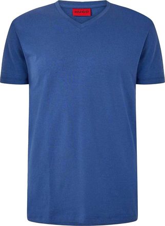 HUGO BOSS Hugo - T-Shirt f&uuml;r Herren, V-Ausschnitt (Mittelblau)
