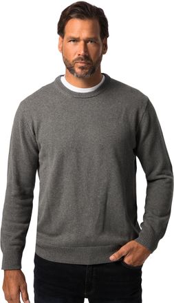 JP1880 Herren große Größen Menswear L-8XL bis 7XL, Pullover, Sweatshirt aus Strick, JP1880-Stick, Reine Baumwolle, grau Melange 4XL 708261123-4XL