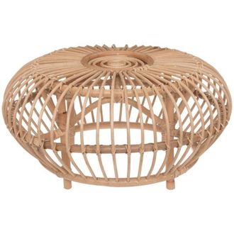 Atmosphera Atmosphera - Table basse Neta en rotin - Beige - d 73 x h 39 cm - Livraison gratuite
