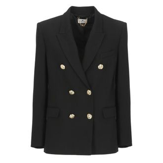 Elisabetta Franchi Femme, Vestes, Noir, Taille: 40 FR Blazer Crois&eacute;