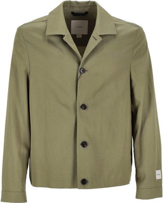 Calvin Klein Homme, Vestes, Vert, Taille: XS Veste Tencel Coton Lin Shacket