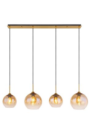 Globo Lighting Hängeleuchte, Klar, Messing, Metall, Glas, 25x120x120 cm, beliebig kürzbar, Lampen & Leuchten, Innenbeleuchtung, Hängelampen, Esstischlampen