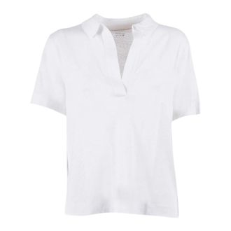 Majestic Filatures Polo mit V-Ausschnitt - - Knitwear - Damen - Wei&szlig; - L