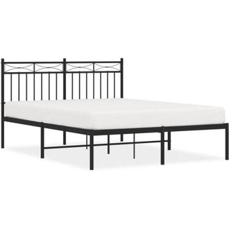 vidaXL Bettgestell mit Kopfteil Metall Schwarz 140x190 cm Vidaxl