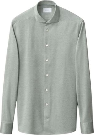 Eton Homme, Chemises, Vert, Taille: 4XL Filo di Scozia Knit Shirt