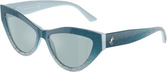 Jimmy Choo London Sonnenbrille in Light Azur-Silber Mirror von Jimmy Choo, 50497c - Blau - Light Azur-Silber Mirror