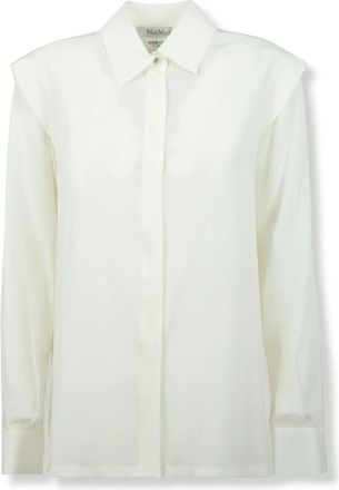 Max Mara Femme, Blouses et Chemises, Blanc, Taille: 36 FR Zirlo Silk Shirt