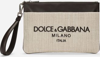 Dolce & Gabbana Pouch Bag Aus Canvas - Mann Brieftaschen Und Clutches Beige Baumwolle Onesize