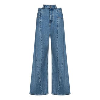 Maison Margiela Blaue Wide Leg Jeans mit Cut-Out Taille - - Jeans - Damen - Blau - 2XS