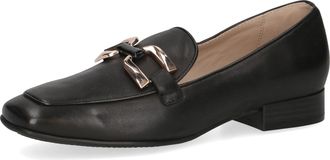 Caprice Damen Loafer mit Absatz aus Leder Elegant, Schwarz (Black Softnap.), 38 EU