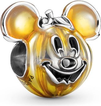 Pandora Disney Micky Maus Kürbis Charm aus Sterling Silber, Kompatibel mit PANDORA Moments Armbänder, Höhe: 13mm, 799599C01