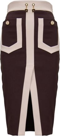 Elisabetta Franchi Femme, Jupes, Brun, Taille: 38 FR Midi Skirts