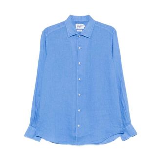 MC2 Saint Barth Homme, Chemises, Bleu, Taille: S Raphael Linen Shirt