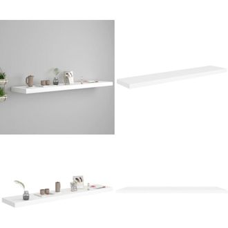 vidaXL Schweberegal Wei&szlig; 120x23,5x3,8 cm mdf - Schweberegal - Wandregal - Regal Wei&szlig; - Waben-MDF - Metallregal - Home & Living