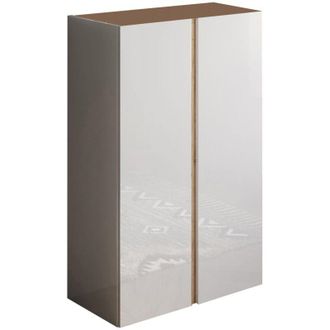 Dmora Universalschrank Vignone, 2 T&uuml;ren, 5 Einlegeb&ouml;den, 6 F&auml;cher, Made in Italy, 70x111h cm, Hochglanz Wei&szlig;
