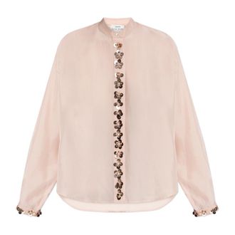 Forte_Forte Shirt mit schimmernden Applikationen - - Blouses & Shirts - Damen - Rosa - M