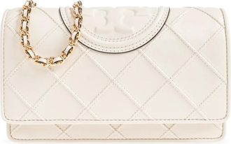 Tory Burch Femme, Accessoires, Beige, Taille: ONE Size Fleming Chain Wallet