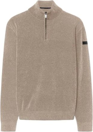 Roberto Ricci Design W26136 Maille Velours Demi-Zip - Homme - Pulls - Beige - Taille: L