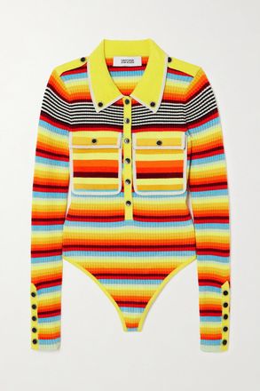 Christopher John Rogers Body Aus Gestreiftem Rippstrick - Mehrfarbig