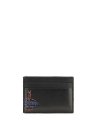 Loewe Mens Card Holder Glossy Calfskin Black Calf Leather (bos Taurus) Umbrellas Accessory