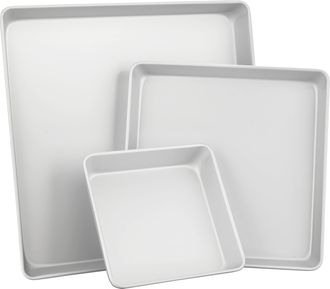 Wilton Performance Pans Quadratische Kuchenform Set/3: Backform Quadratisch f&uuml;r Gleichm&auml;&szlig;ige W&auml;rmeverteilung Kuchenblech Tortenform Kuchenbackform - 20x20, 3
