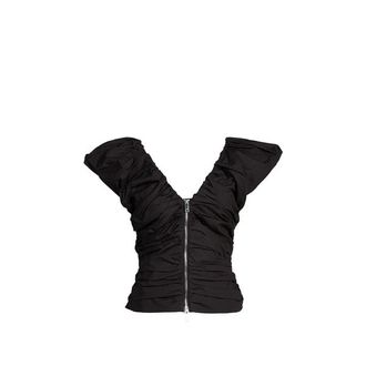 Ganni Top pliss&eacute; en coton m&eacute;lang&eacute;